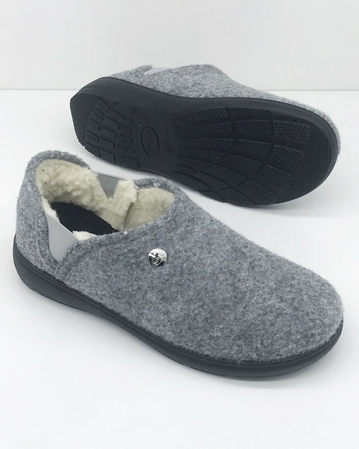 Kapcie Scholl Cloty F30862 1070 szare, tęgość H - obuwie-zdrowotne.pl